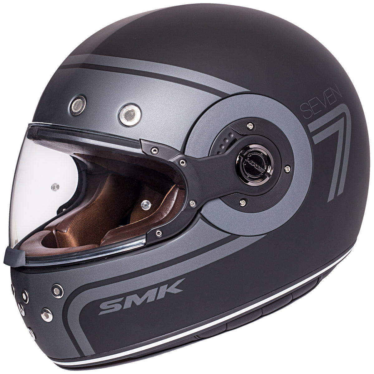 SMK Helmets Retro Seven Full Face Motorcycle Helmet – Black Hills Moto